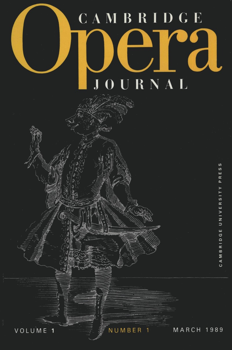 OPR volume 1 issue 1 Cover and Front matter | Cambridge Opera Journal ...