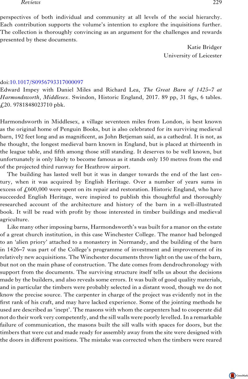 Edward Impey with Daniel Miles and Richard Lea , The Great Barn of 1425 ...
