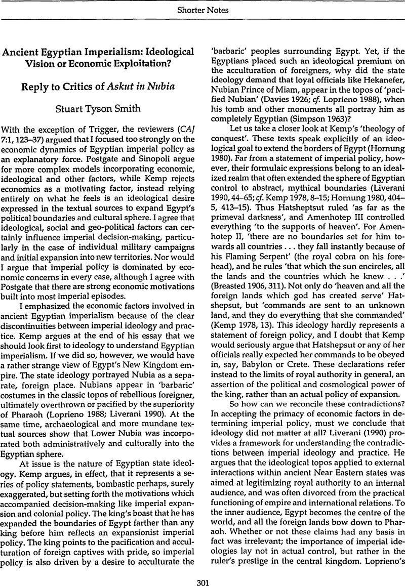 Ancient Egyptian Imperialism: Ideological Vision or Economic ...