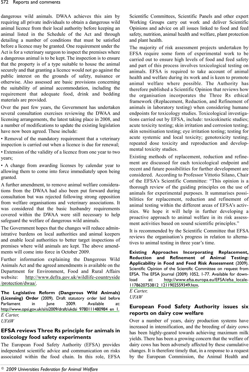 EFSA reviews Three Rs principle for animals in toxicology food safety ...