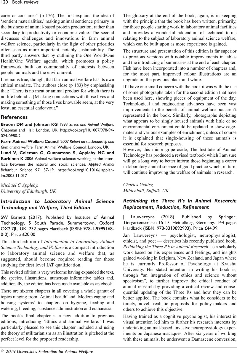 Rethinking the Three R's in Animal Research: Replacement, Reduction ...