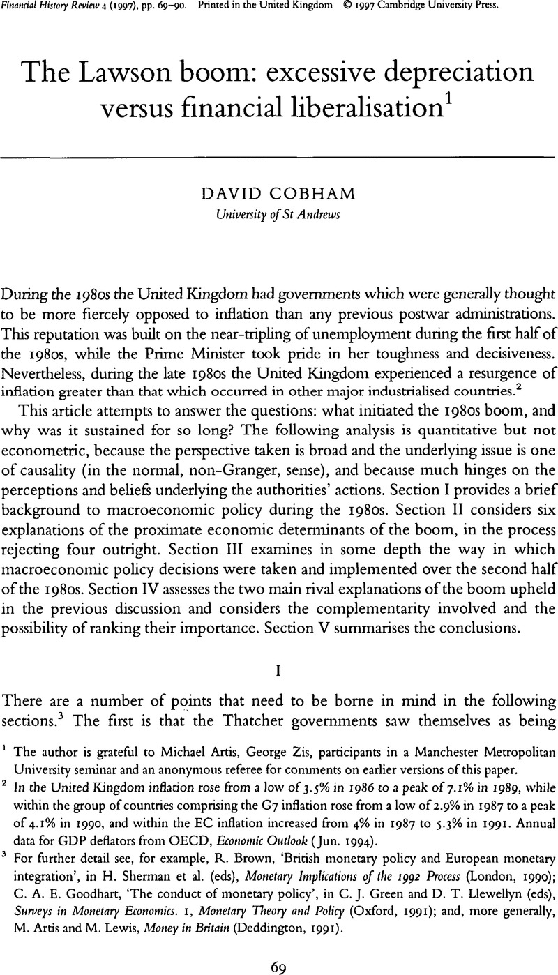 The Lawson boom: excessive depreciation versus financial ...