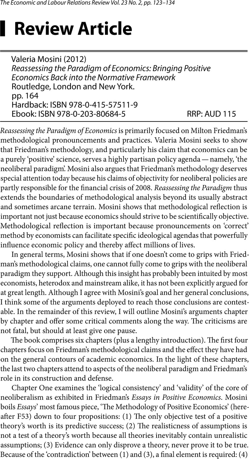 Review Article | The Economic and Labour Relations Review | Cambridge Core