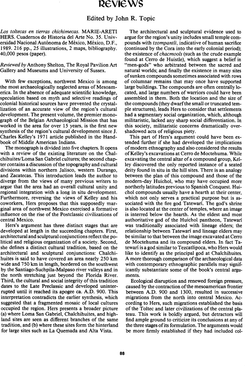 Los toltecas en tierras chichimecas. Marie-Areti Hers. Cuadernos de ...