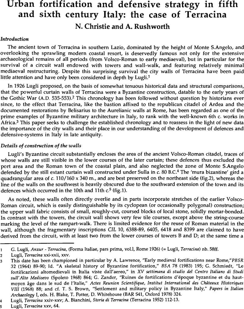 Urban fortification and defensive strategy in fifth and sixth century ...