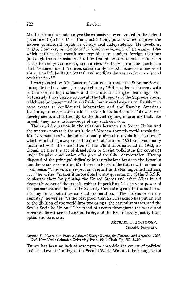 Arnold D. Margolin, From a Political Diary: Russia, the Ukraine, and ...