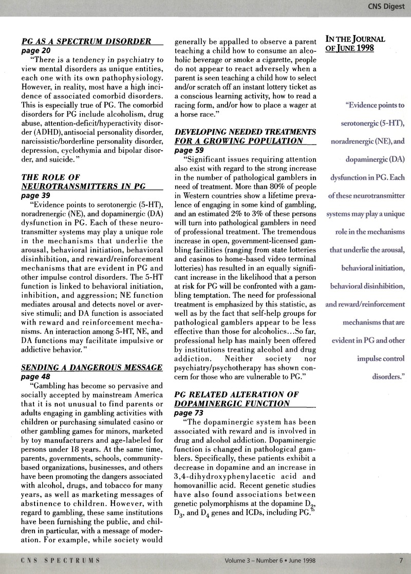 Excerpts from the June Journal | CNS Spectrums | Cambridge Core