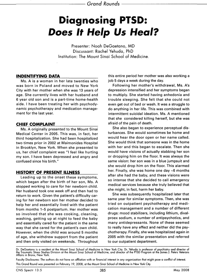 Diagnosing PTSD: Does It Help Us Heal? | CNS Spectrums | Cambridge Core