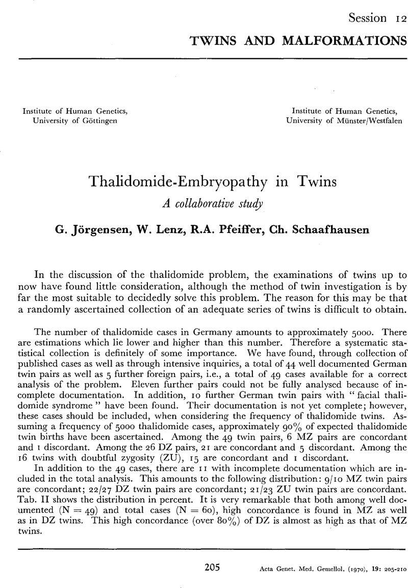 Thalidomide-Embryopathy in Twins — A collaborative study | Acta ...