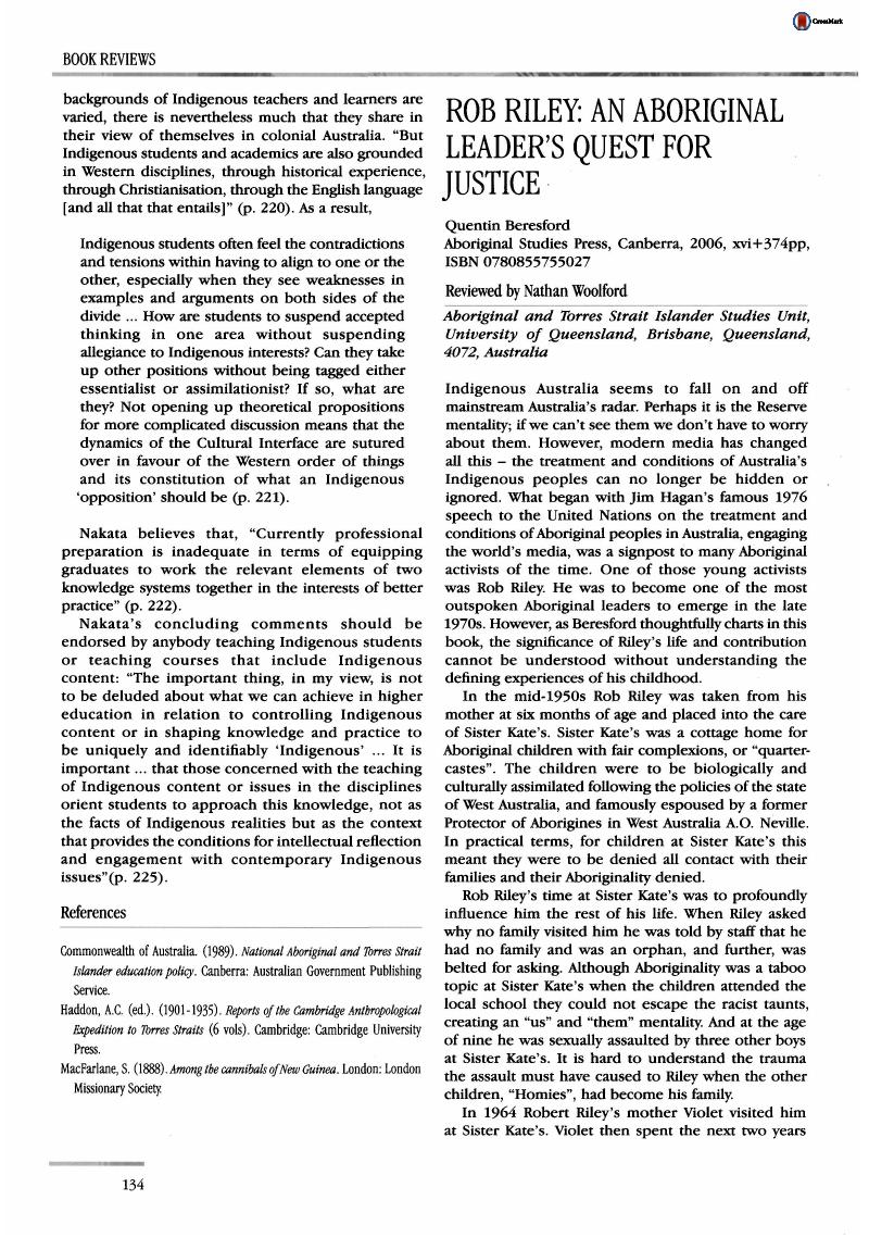 Rob Riley: An Aboriginal Leader’s Quest for Justice, Quentin Beresford ...