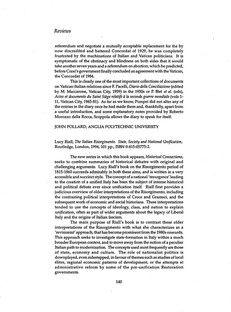 Lucy Riall, The Italian Risorgimento. State, Society and National ...