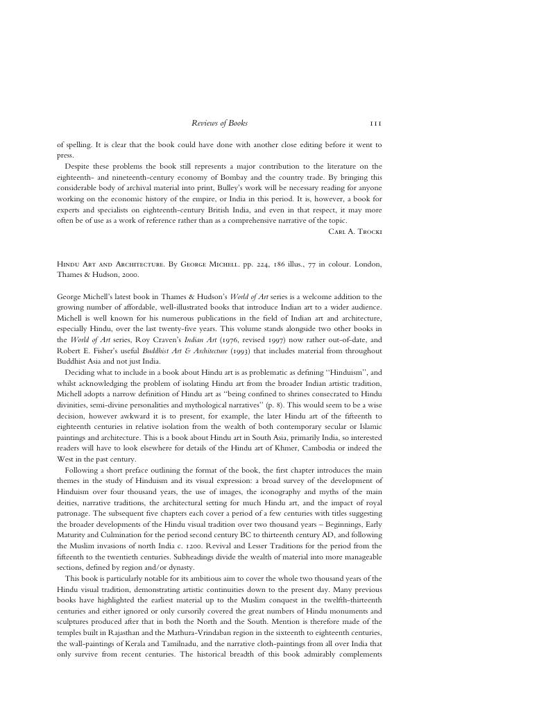 Hindu Art and Architecture. By George Michell. pp. 224, 186 illus., 77 ...