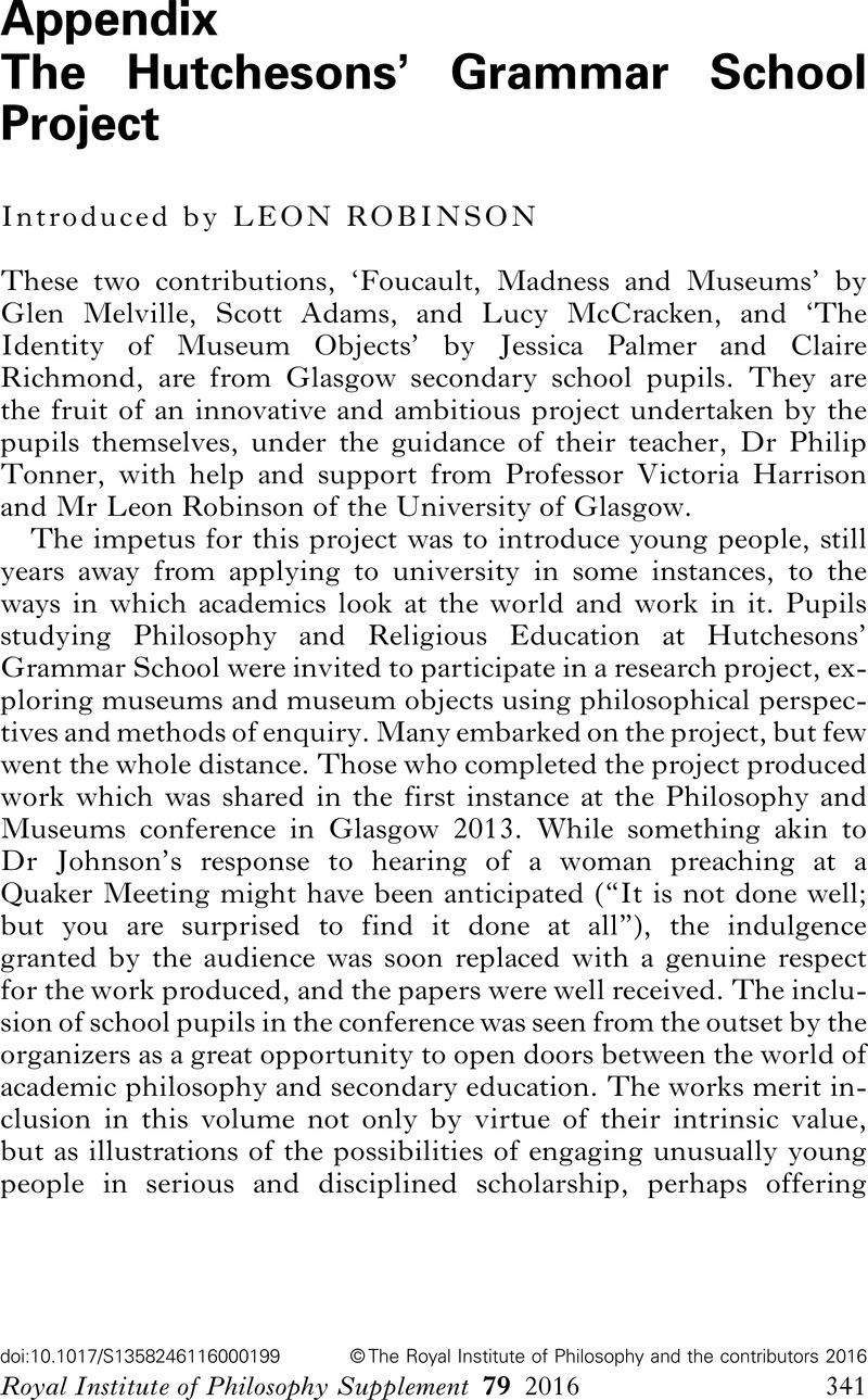 Appendix | Royal Institute of Philosophy Supplements | Cambridge Core