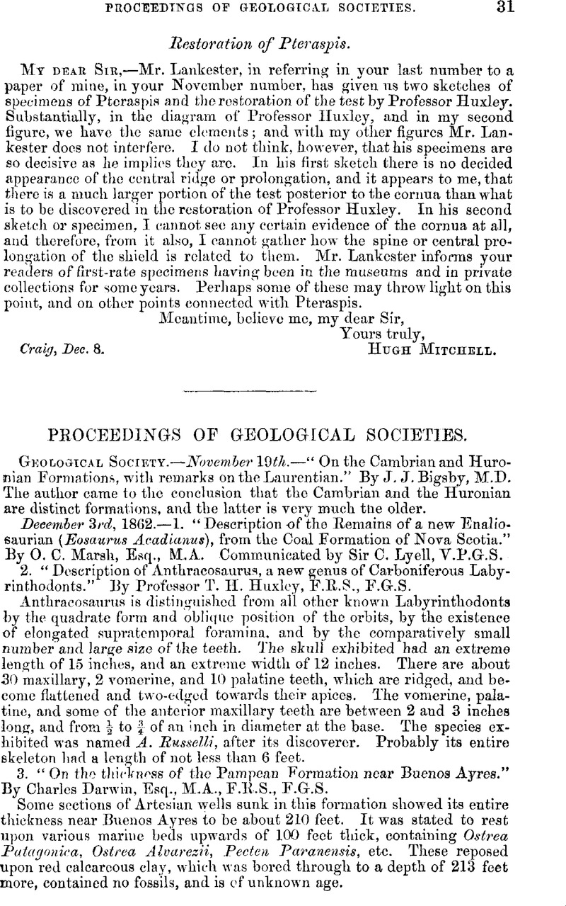 Restoration of Pteraspis | The Geologist | Cambridge Core