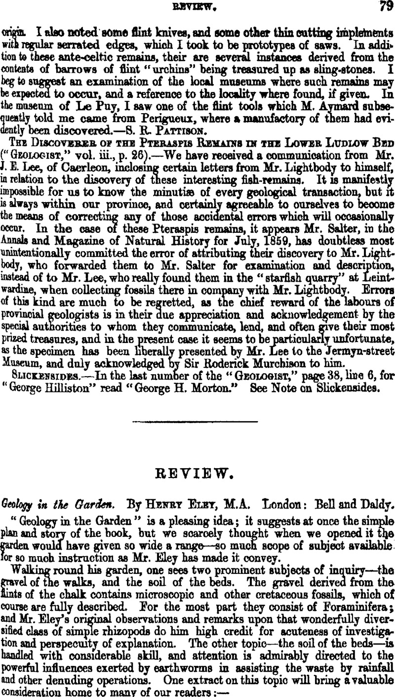 Geology in the Garden. By M.A. Henry Eley London: Bell and Daldy. | The ...