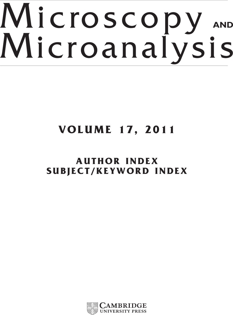 Author Index to Volume 17 | Microscopy and Microanalysis | Cambridge Core