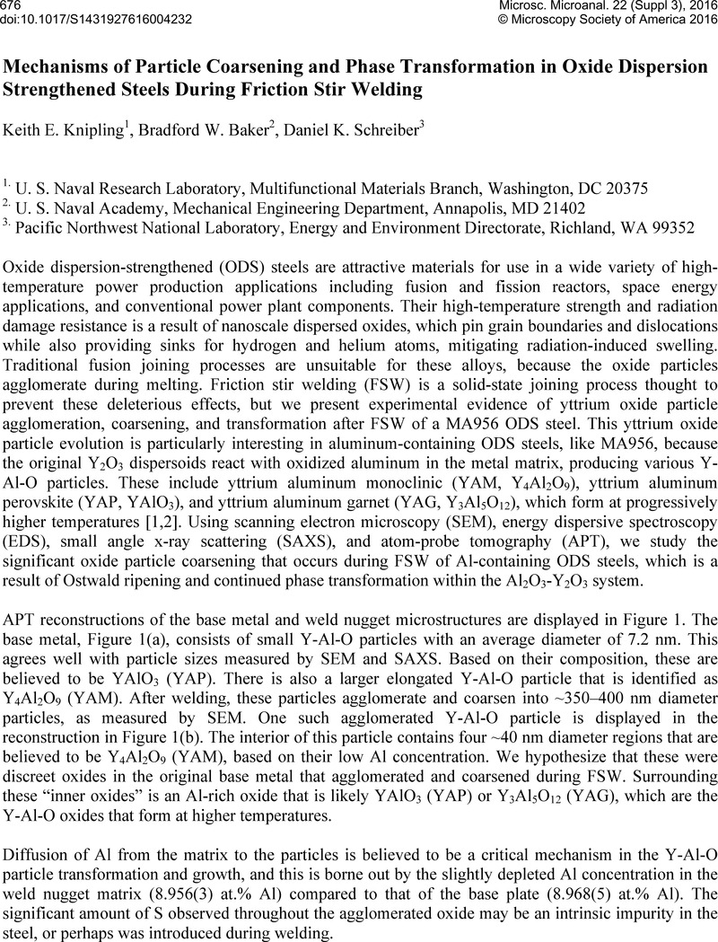 Mechanisms of Particle Coarsening and Phase Transformation in Oxide ...