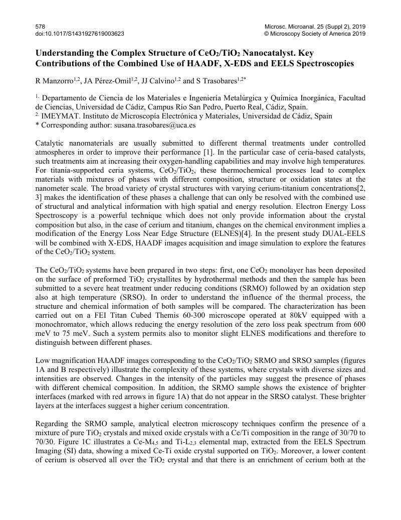 Understanding the Complex Structure of CeO2/TiO2 Nanocatalyst. Key ...
