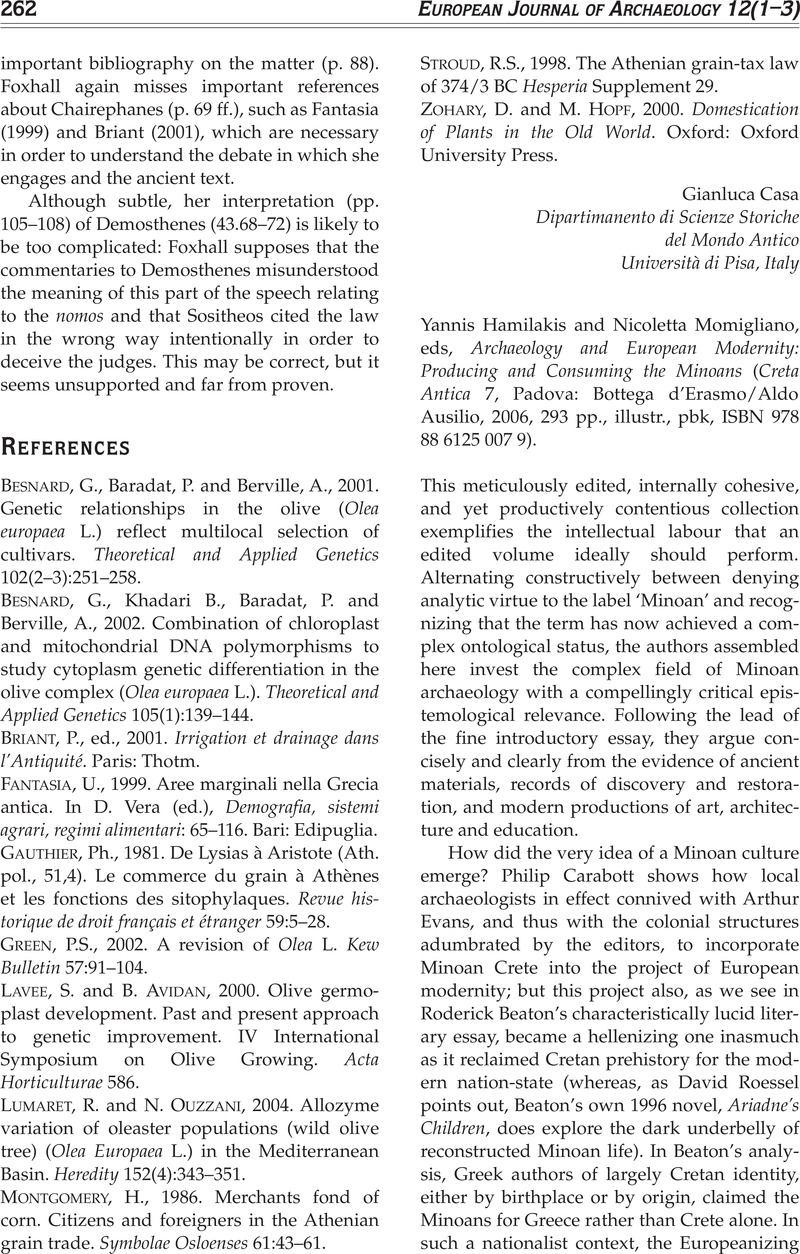 Yannis Hamilakis and Nicoletta Momigliano, eds, Archaeology and ...