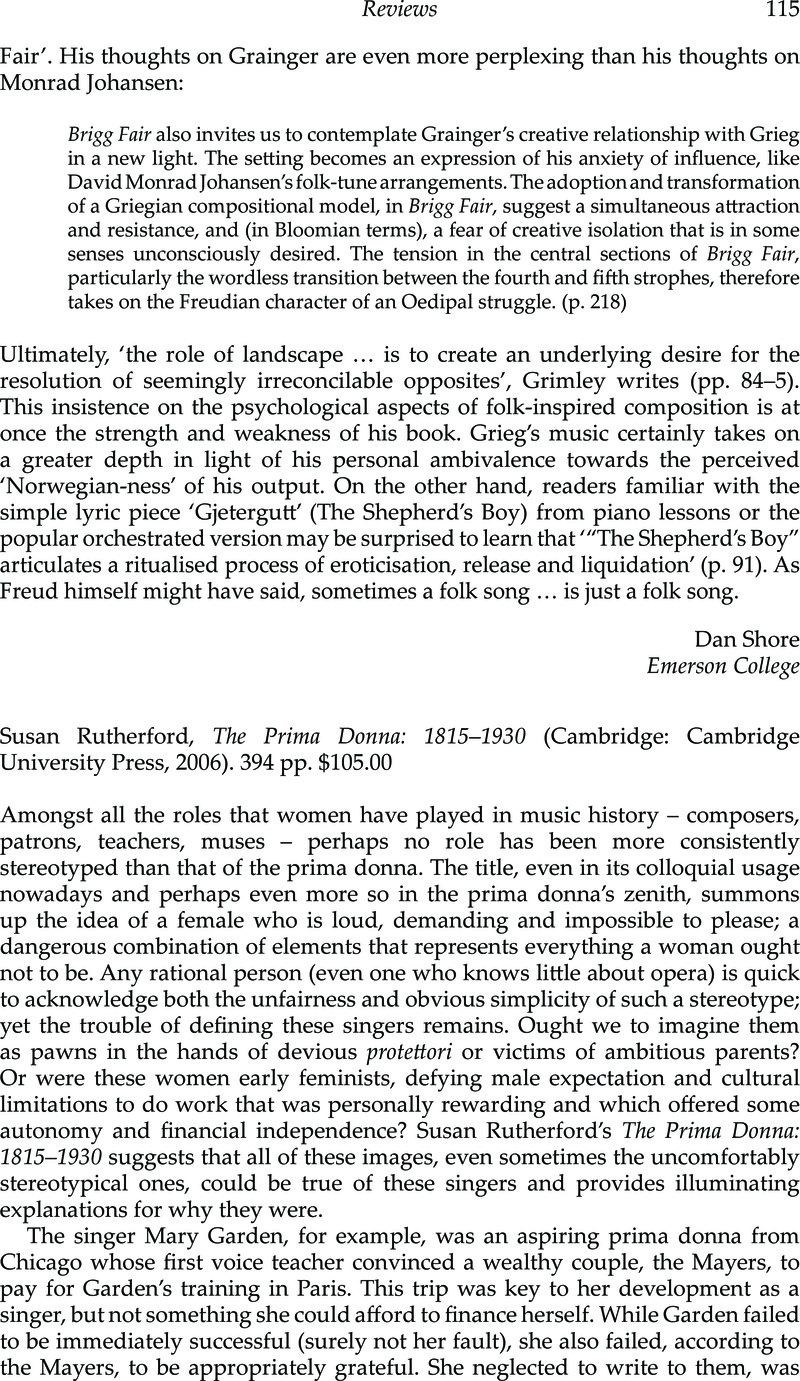 Susan Rutherford, The Prima Donna: 1815–1930 (Cambridge: Cambridge ...