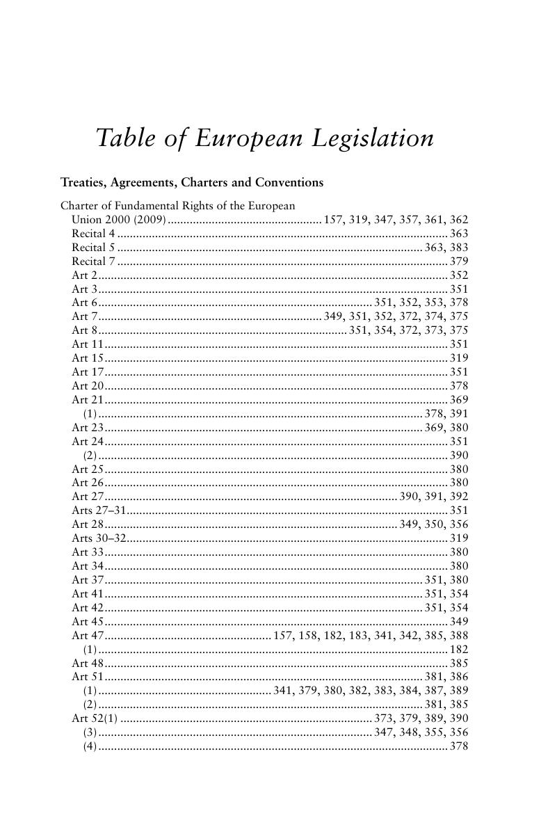 Table of European Legislation | Cambridge Yearbook of European Legal ...
