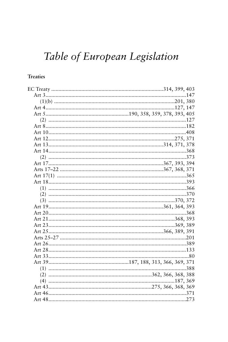 Table of European Legislation | Cambridge Yearbook of European Legal ...