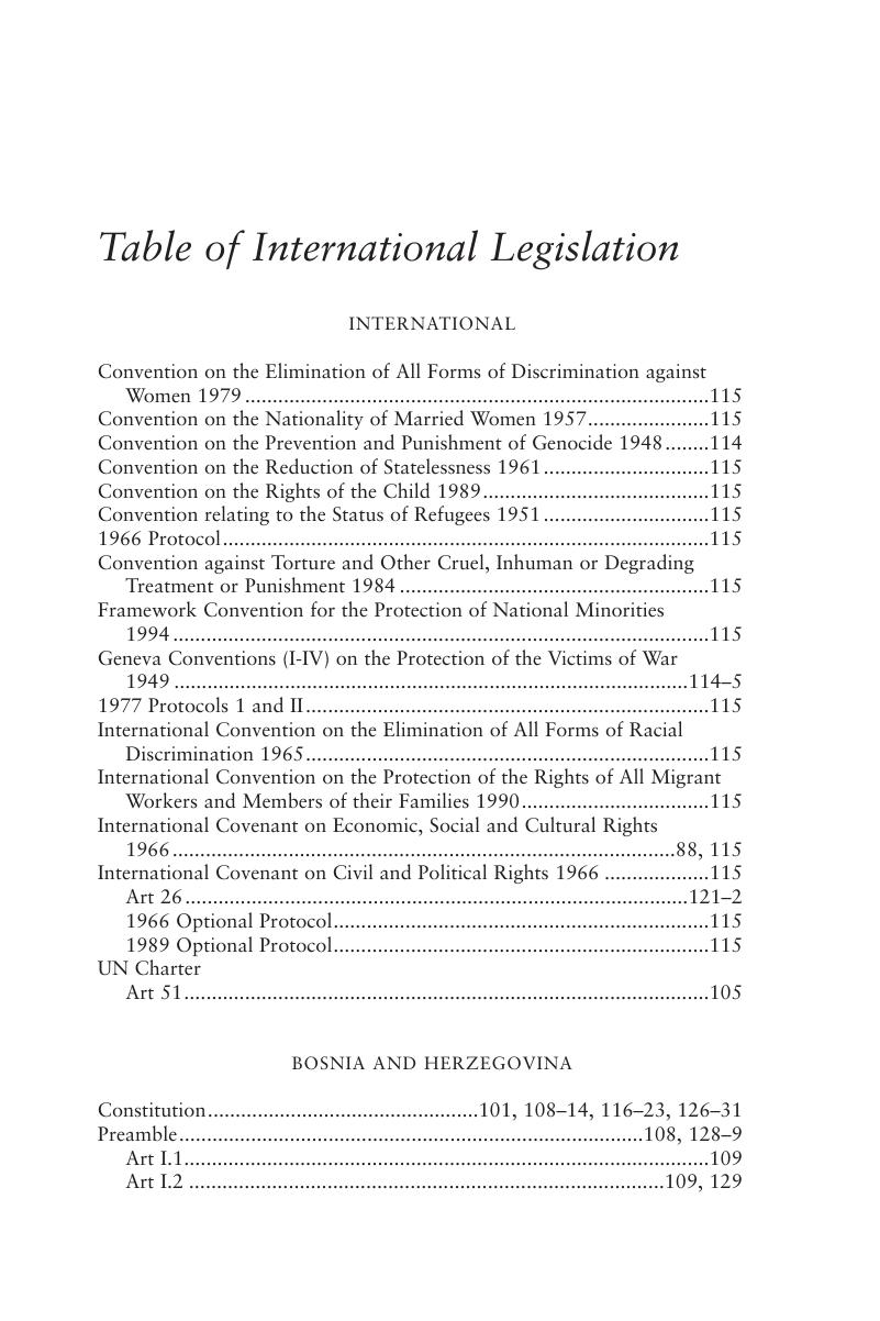 Table of International Legislation | Cambridge Yearbook of European ...
