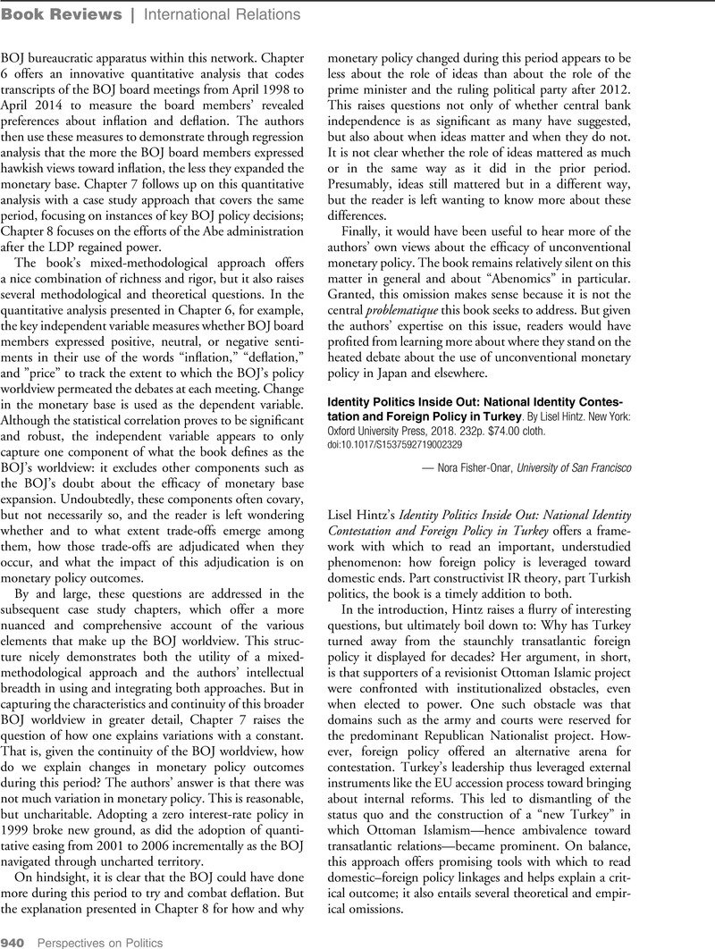 Identity Politics Inside Out: National Identity Contestation and ...