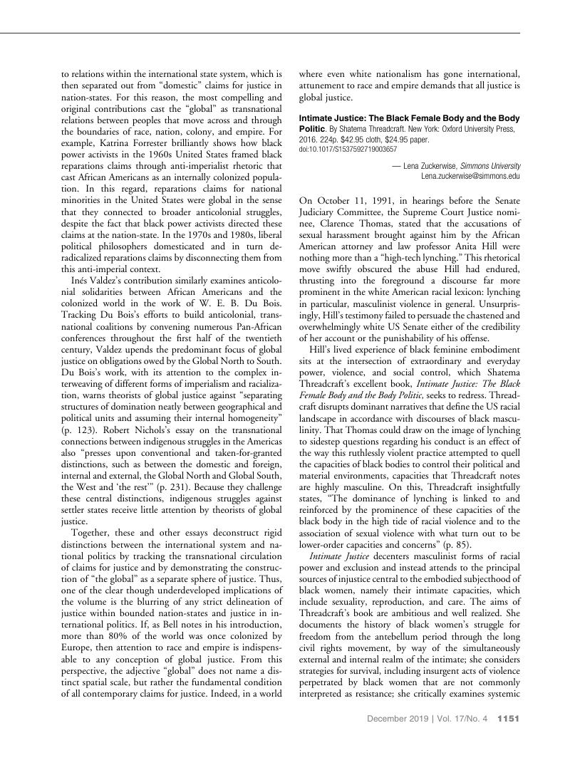 Intimate Justice: The Black Female Body and the Body Politic. By ...