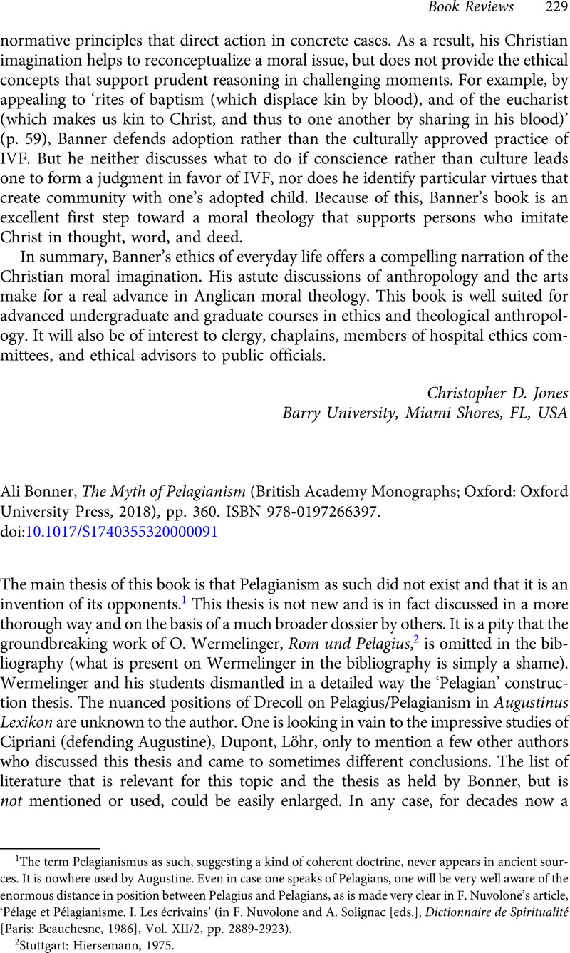 Ali Bonner, The Myth of Pelagianism (British Academy Monographs; Oxford ...