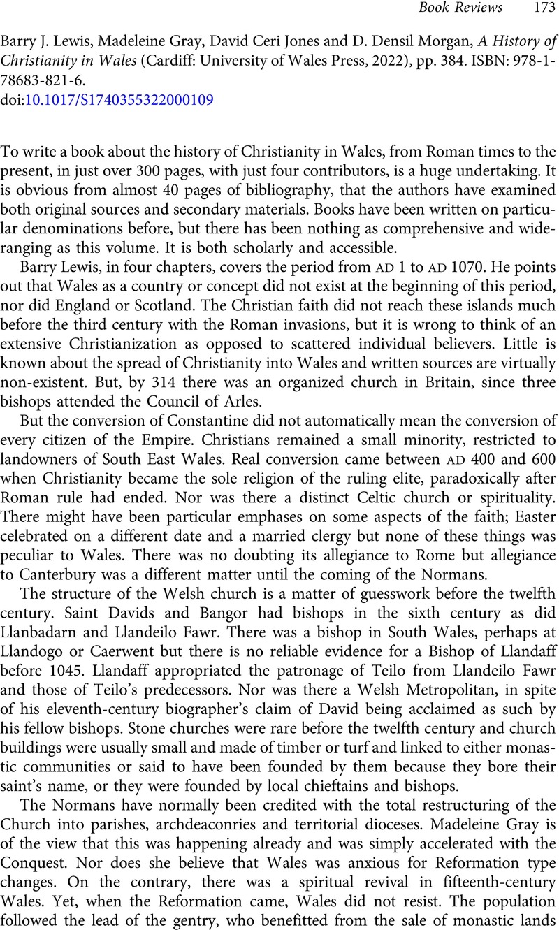Barry J. Lewis, Madeleine Gray, David Ceri Jones and D. Densil Morgan ...