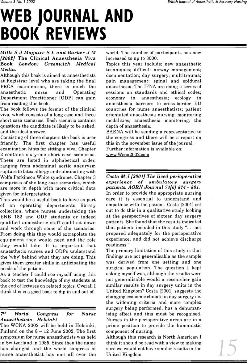 Web journal and book reviews | British Journal of Anaesthetic ...