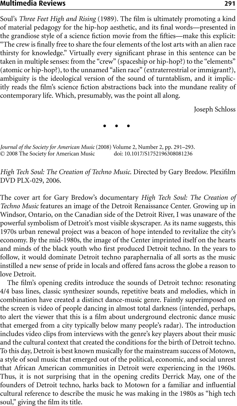 High Tech Soul: The Creation of Techno Music. Directed by Gary Bredow ...