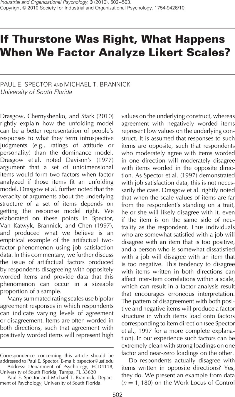 If Thurstone Was Right, What Happens When We Factor Analyze Likert ...