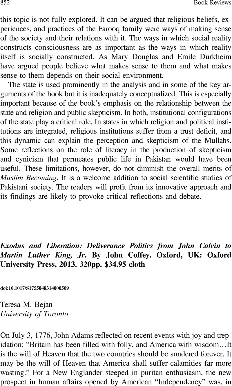 Exodus and Liberation: Deliverance Politics from John Calvin to Martin ...