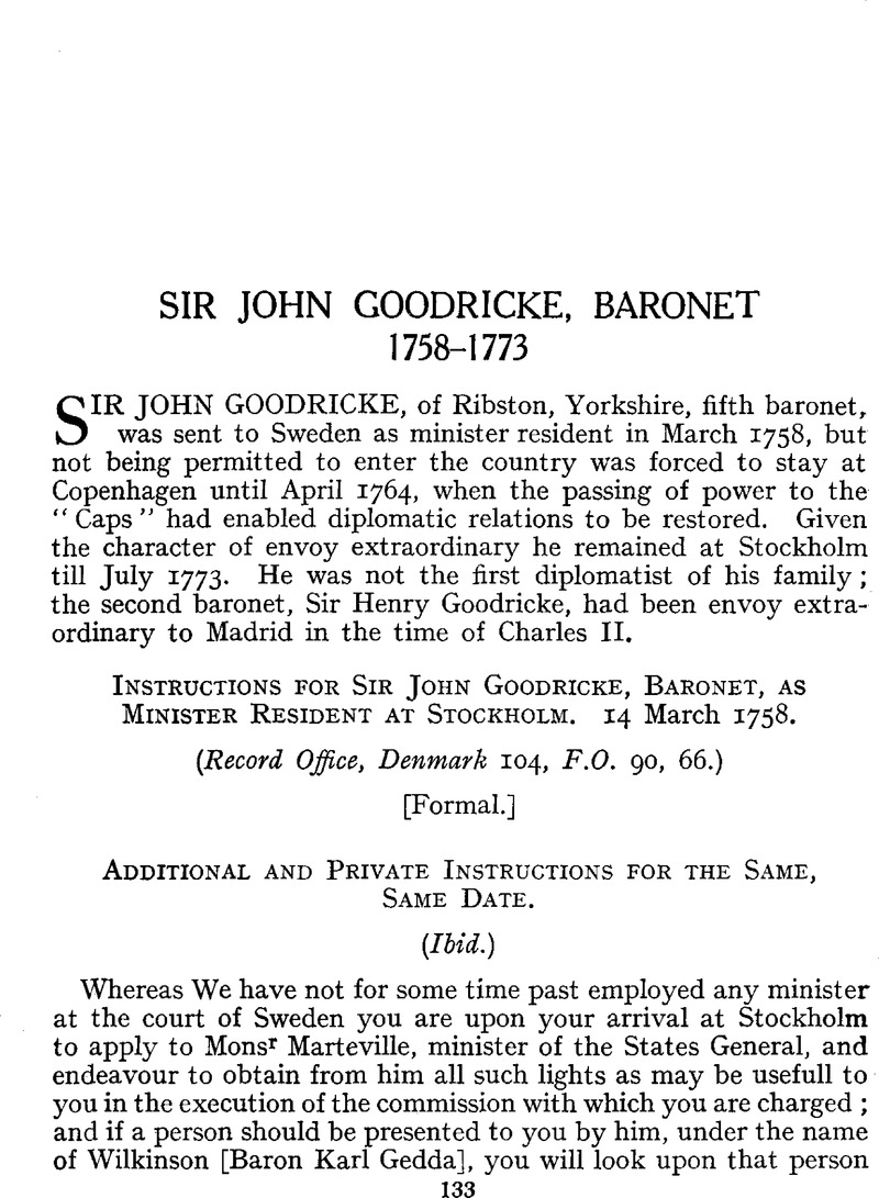 Sir John Goodricke, Baronet 1758–1773 | Camden Third Series | Cambridge ...