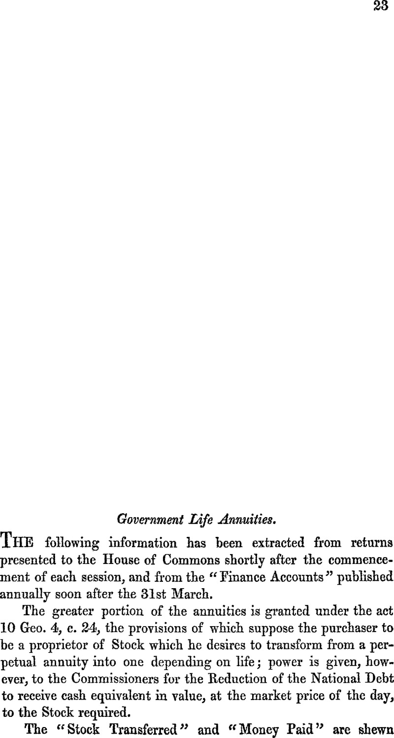 Government Life Annuities | Journal of the Institute of Actuaries ...