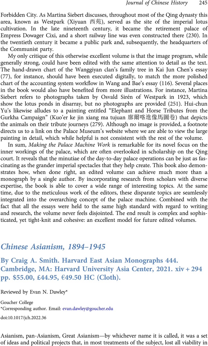 Chinese Asianism, 1894–1945 By Craig A. Smith. Harvard East Asian ...