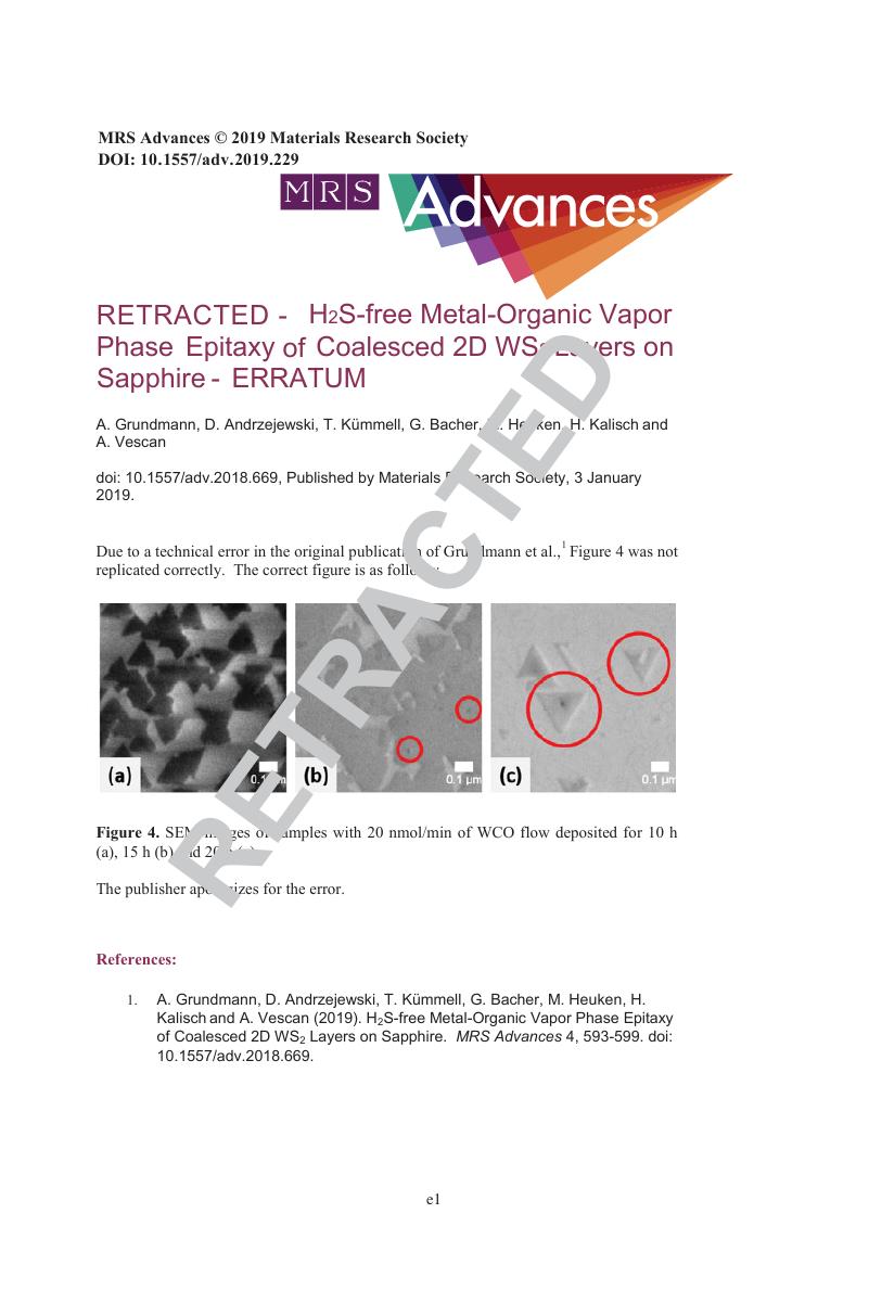 H2S-free Metal-Organic Vapor Phase Epitaxy of Coalesced 2D WS2 Layers ...