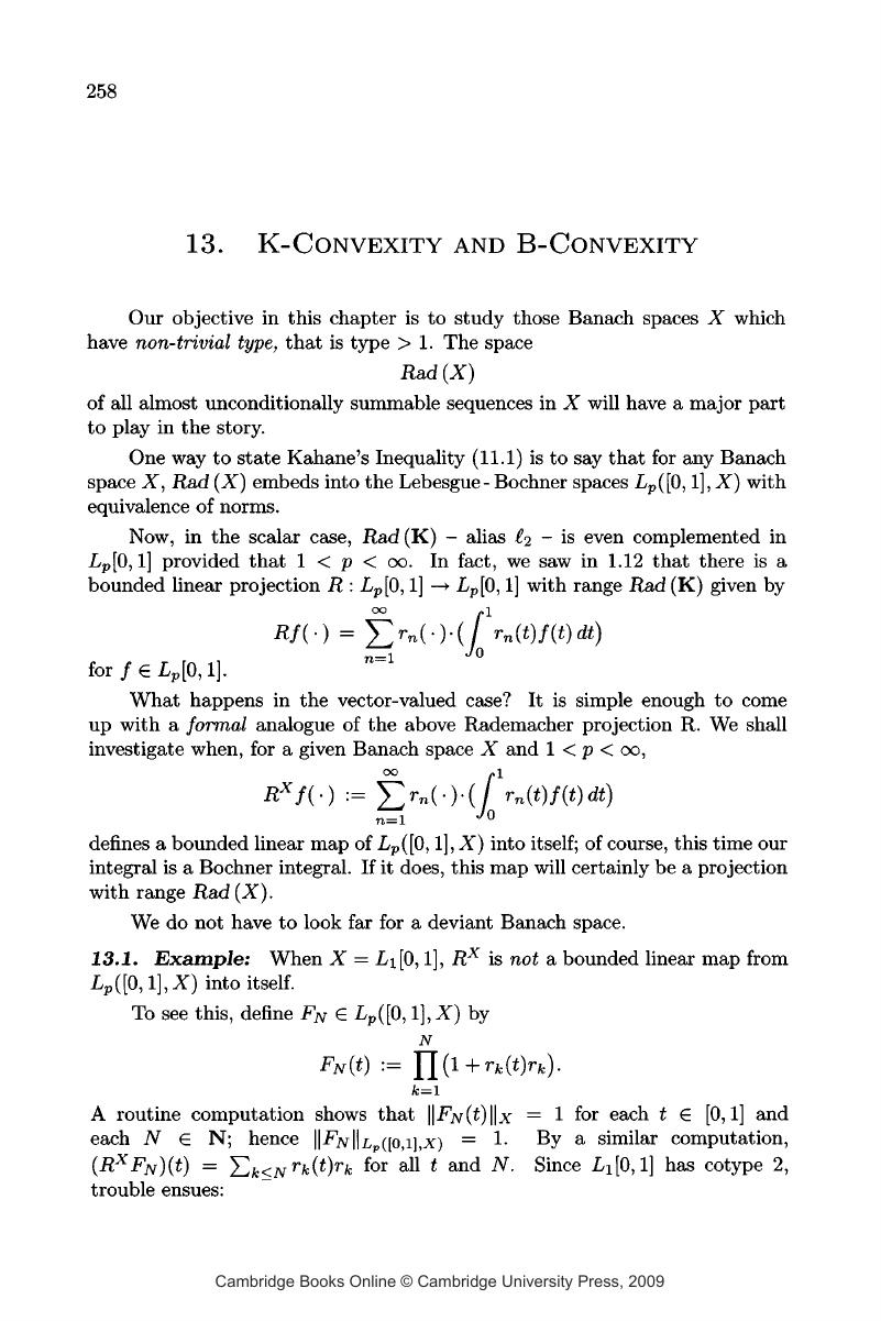 K Convexity And B Convexity Chapter 13 Absolutely Summing Operators
