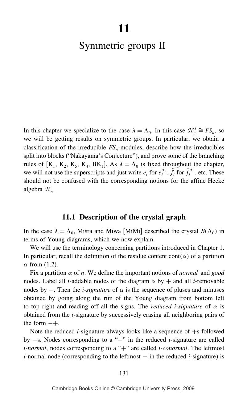 Symmetric Groups Ii Chapter 11 Linear And Projective Representations Of Symmetric Groups