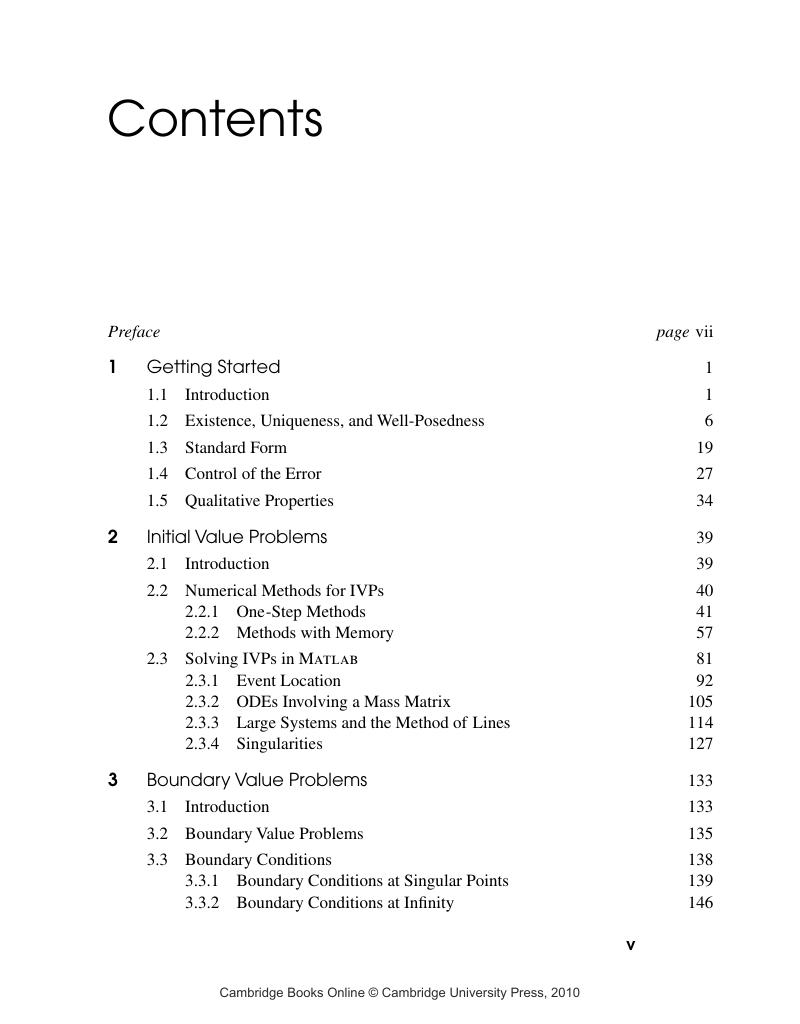 Contents Solving Odes With Matlab