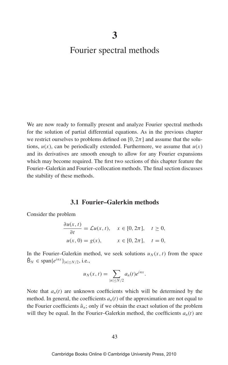 Fourier Spectral Methods Chapter 3 Spectral Methods For Time Dependent Problems