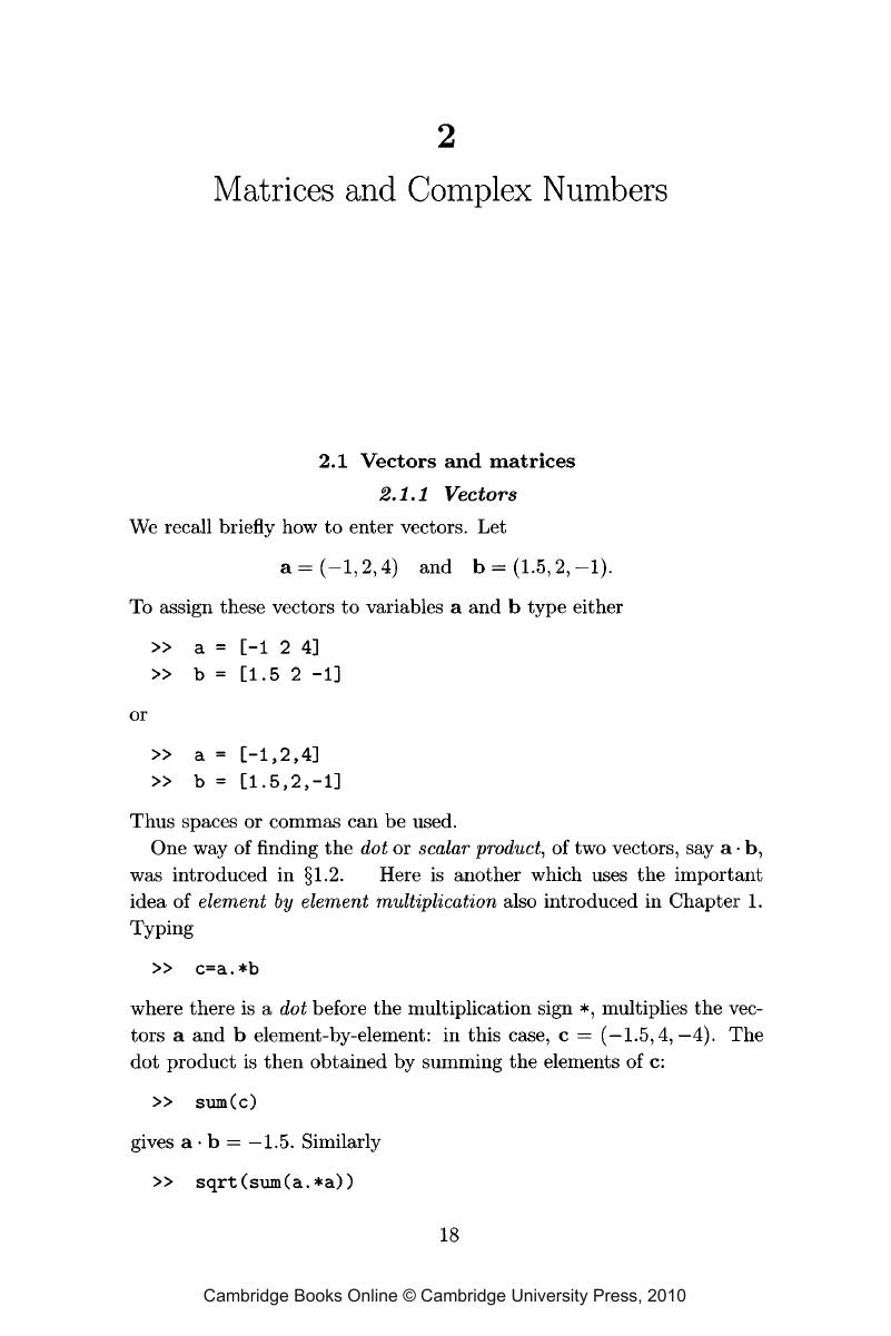 Matrices and Complex Numbers (Chapter 2) - Mathematical Explorations ... Matrices and Complex Numbers (Chapter 2) - Mathematical Explorations ...
