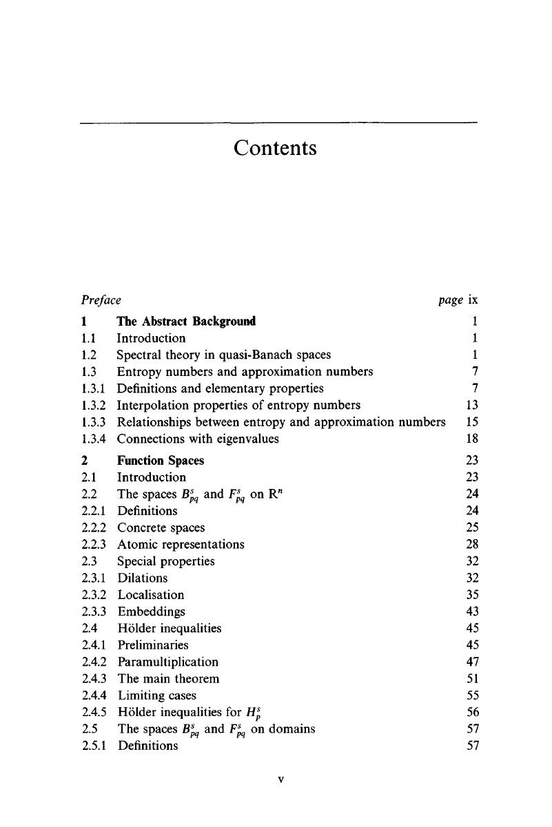 Contents Function Spaces Entropy Numbers Differential Operators