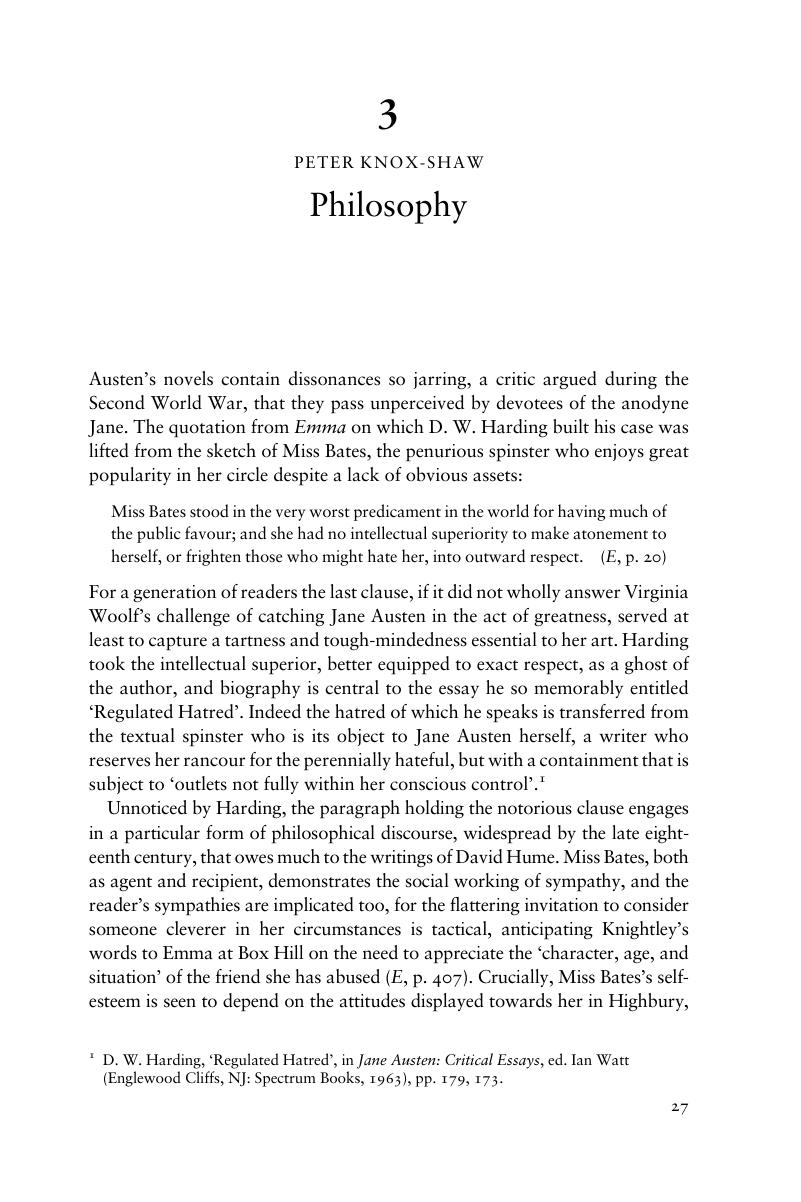 Philosophy (Chapter 3) - The Cambridge Companion to 'Pride and Prejudice'