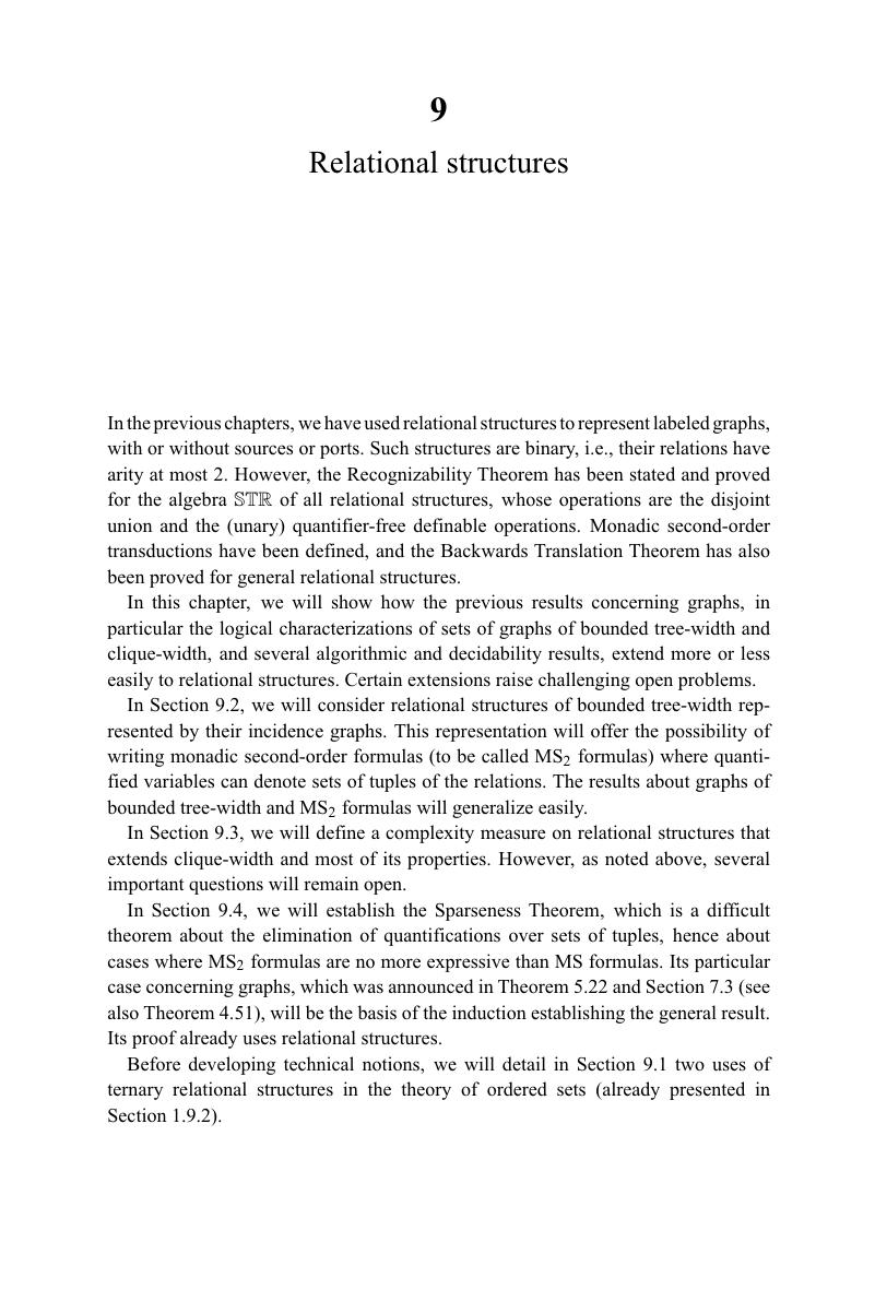 Relational Structures Chapter 9 Graph Structure And Monadic Second Order Logic