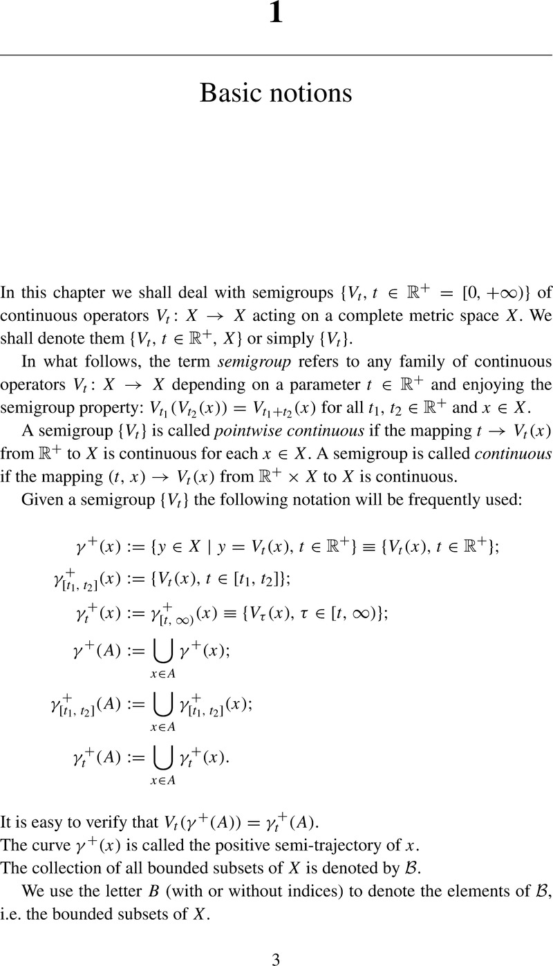 Basic Notions Chapter 1 Attractors For Semigroups And Evolution Equations