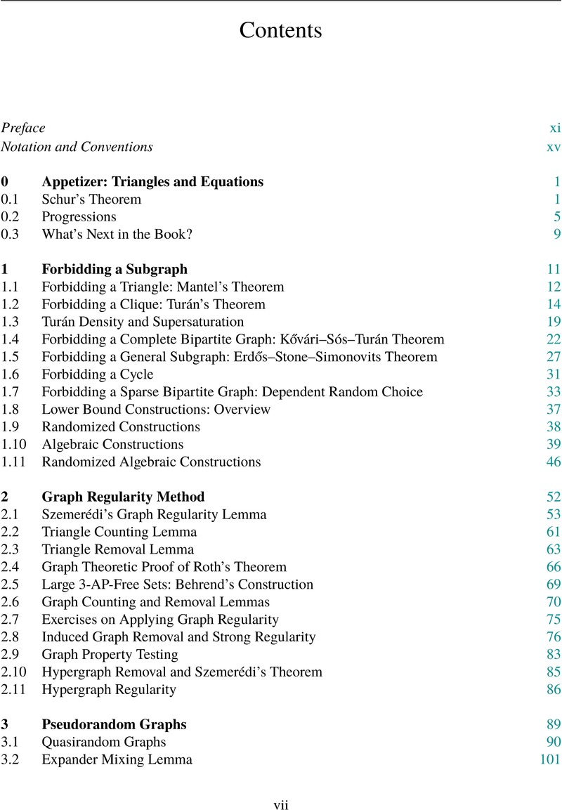 Contents - Graph Theory and Additive Combinatorics Contents - Graph Theory and Additive Combinatorics