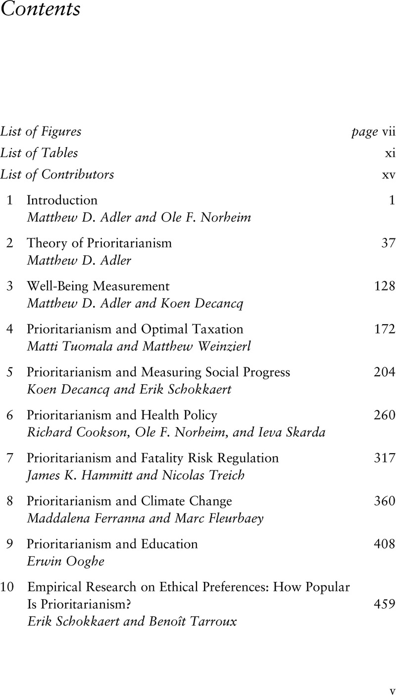 Contents - Prioritarianism in Practice